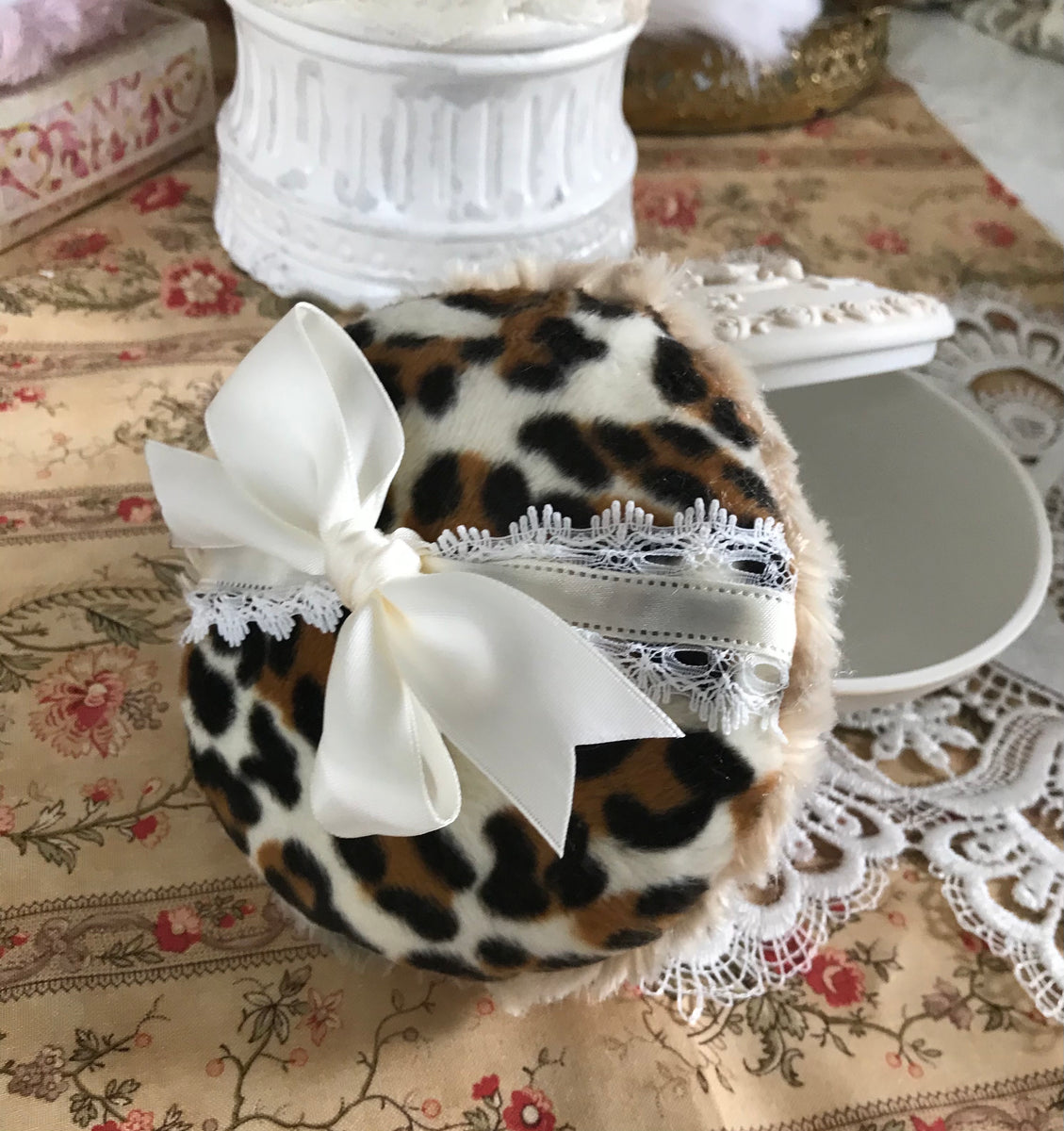 Animal Print Powder Puff for dusting powder - Large 5" - Made in USA ...