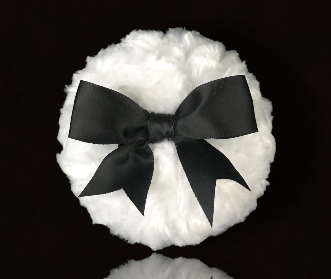 Faux Fur Powder Puff Applicator - Large 4" - White Black - Made in USA ...